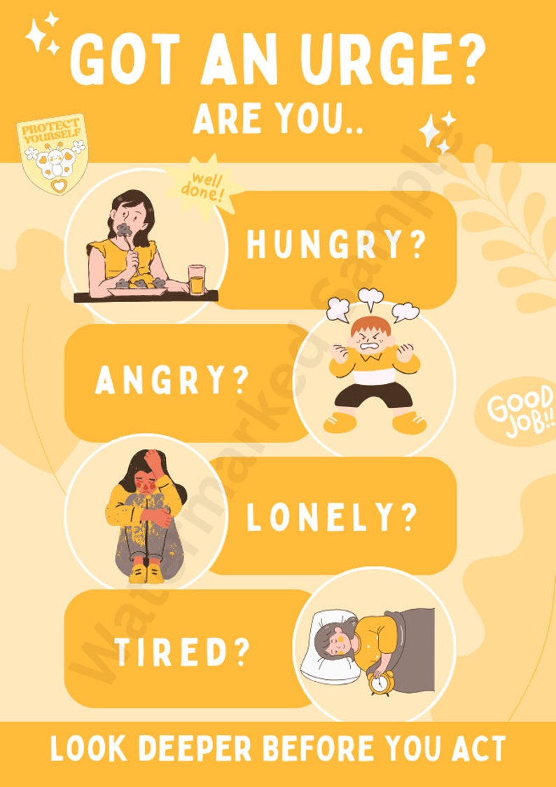 Recovery Poster Hungry, Angry, Lovely, Tired HALT Addiction Therapy ...