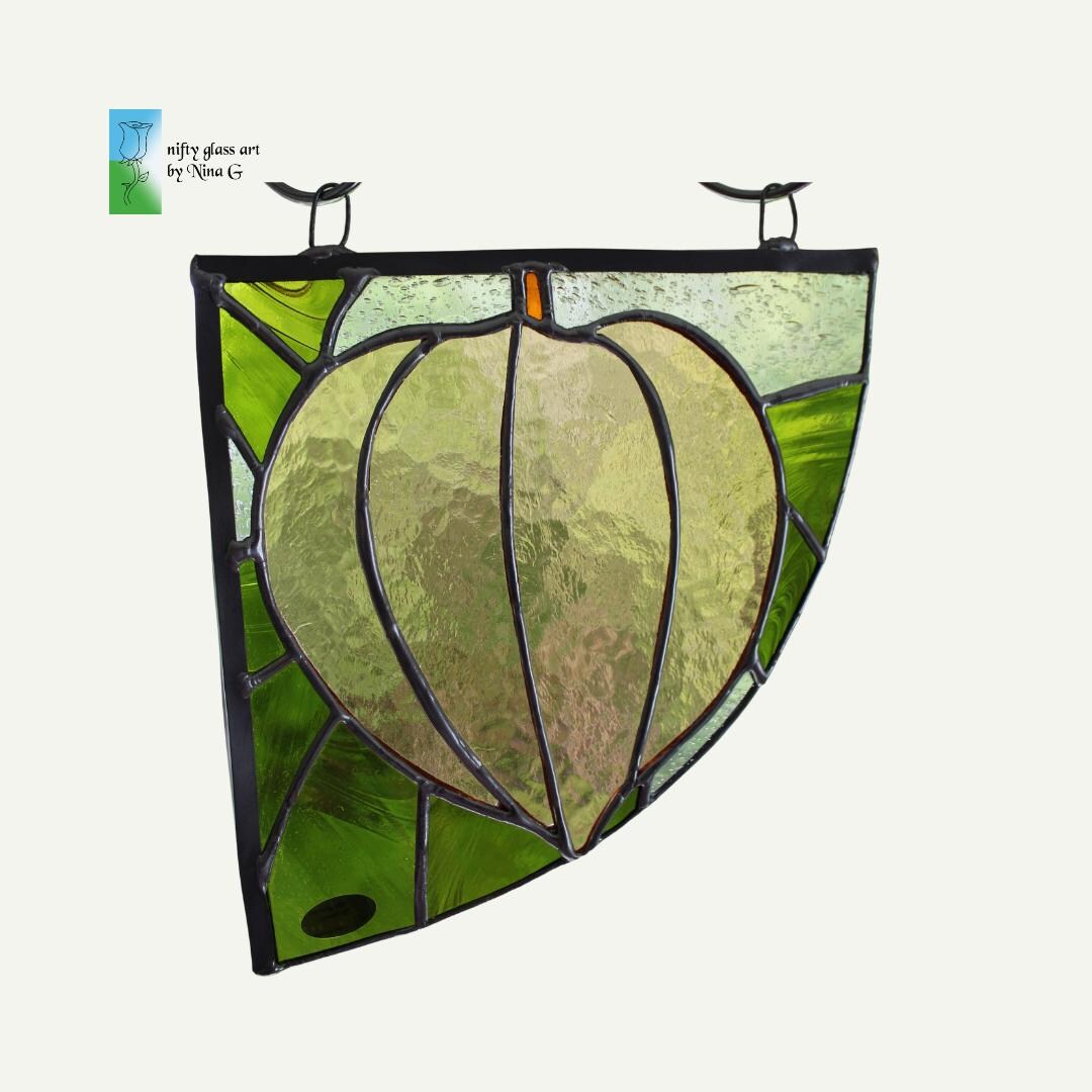 Single Chinese Lantern Blossom - in Triangular Shape - Stained Glass ...