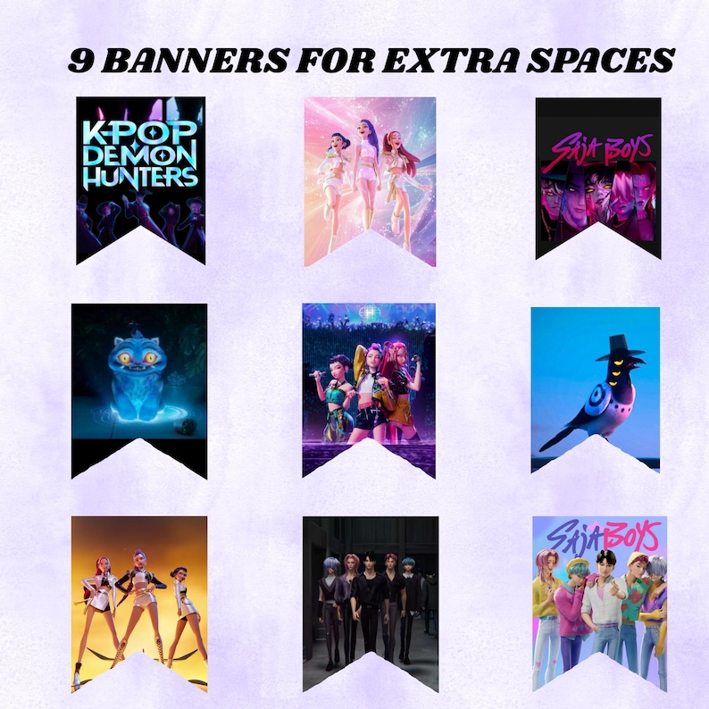Buy K-pop Demon Hunter Happy Birthday Banner, DIY Kpop Demon Hunter ...