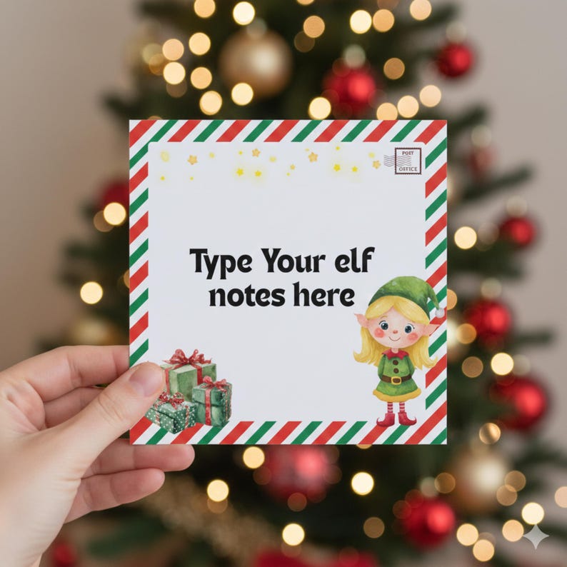 Editable Christmas Elf Notes Template, Printable Mini Letters (digital ...