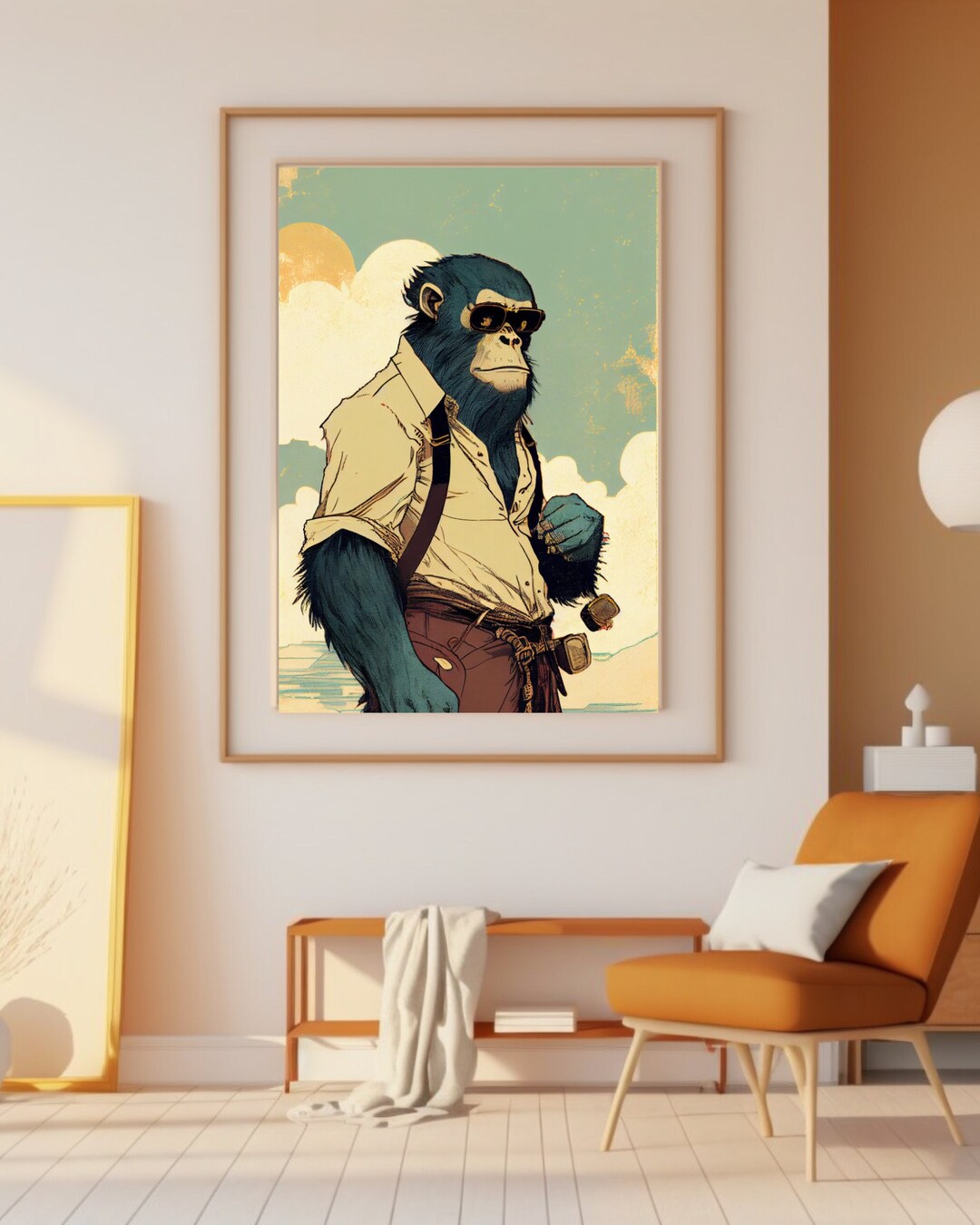 Cool Ape Portrait Art Print, Quirky Wall Decor (digital Download) - Etsy