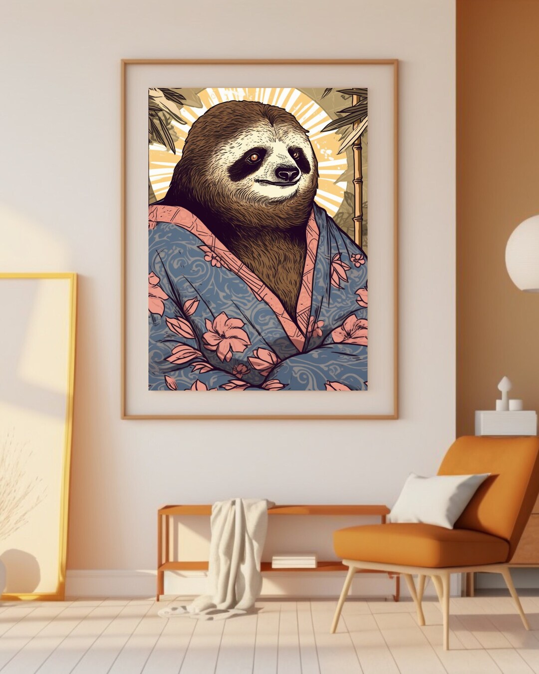 Senpai Sloth Art Print, Quirky Animal Portrait (digital Download) - Etsy