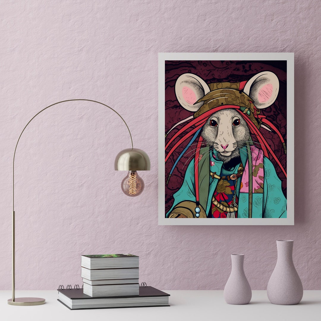 Mister Mouse Goes Stylish Digital Painting Printable Animal Portrait ...