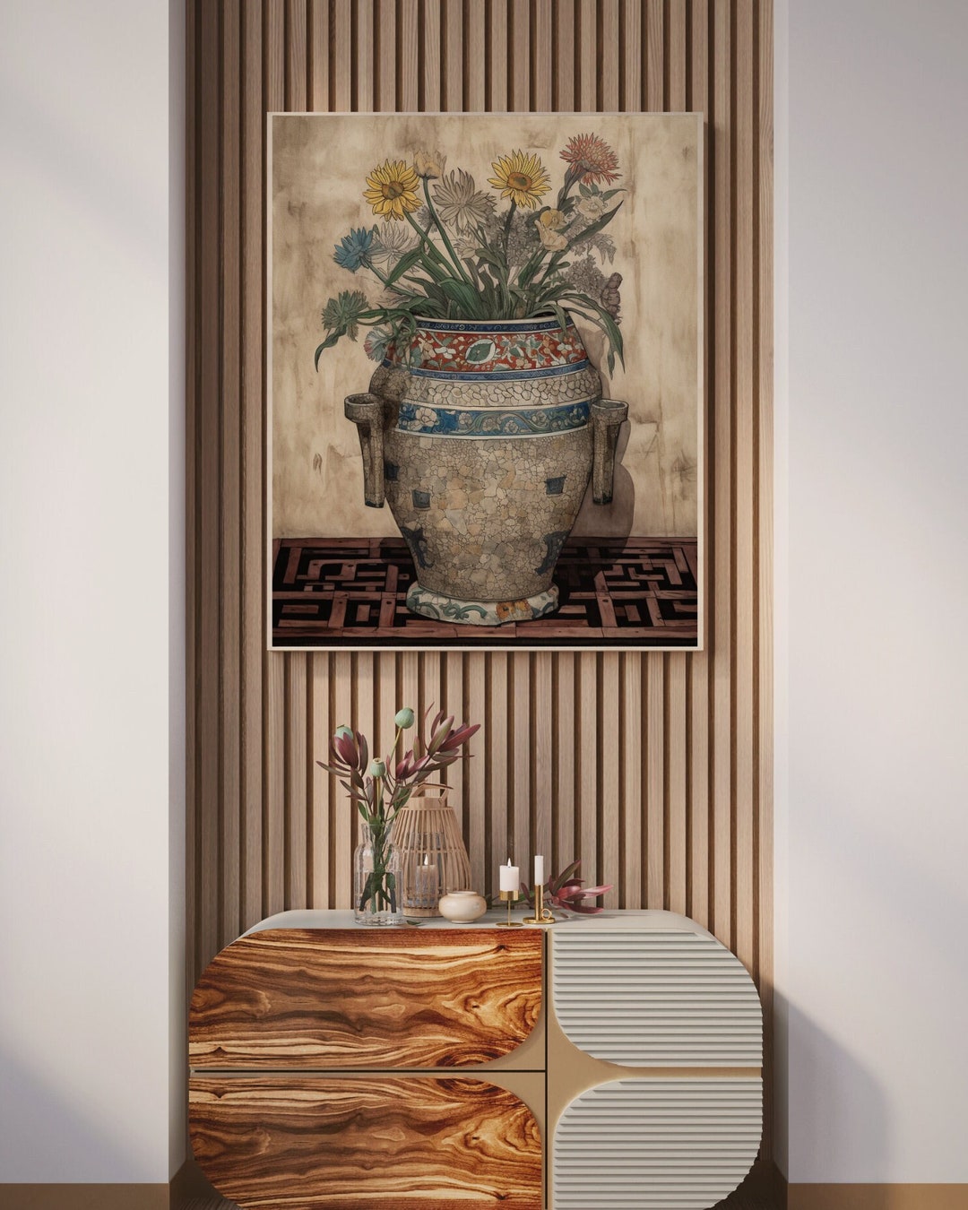 Ancient Flower Pot Painting Instant Download Printable Wall Art - Etsy