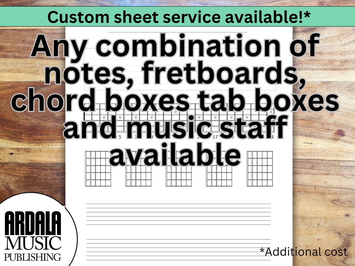 Blank Guitar Tab, Chord and Fretboard Diagram Sheets Bundle, Printable ...