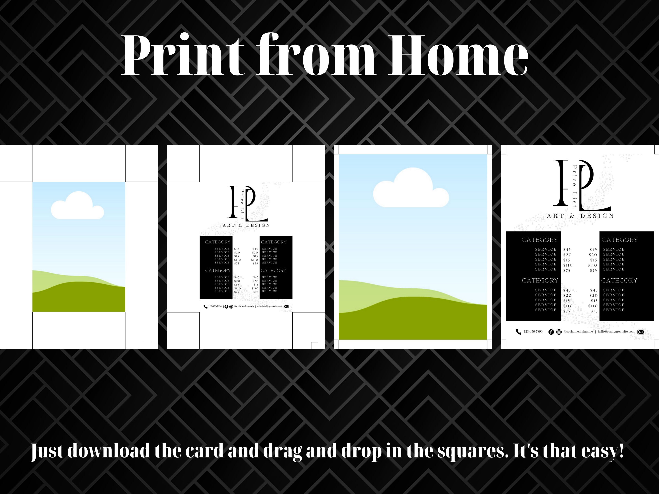 Minima Minimalist Price List Template Editable Canva Pricing Sign ...