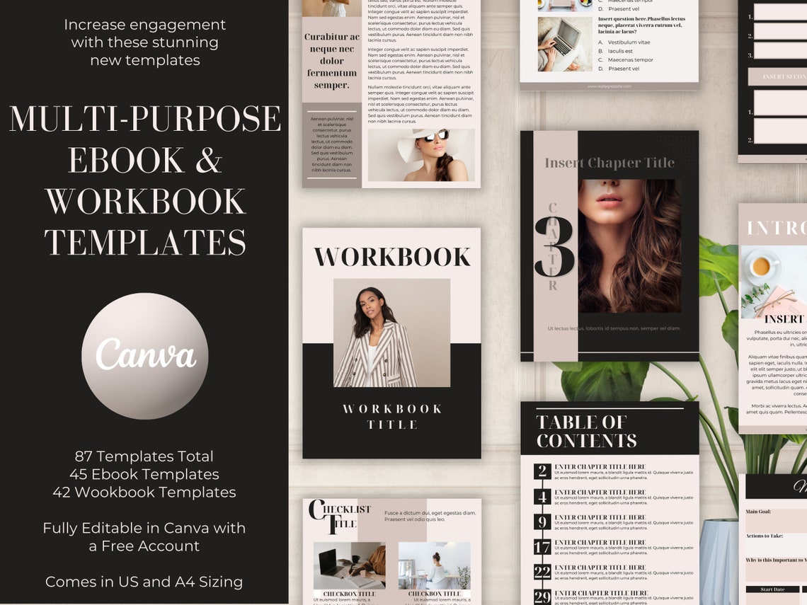 SANDS 2in1 Ebook Workbook Template Bundle Canva Template US & A4 Sizing ...