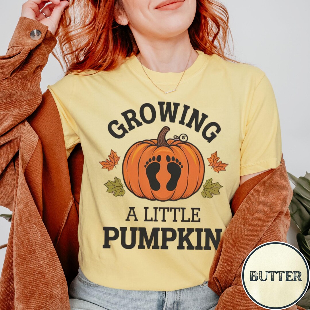 Fall Comfort Colors Growing a Little Pumpkin Tshirt | Maternity Clothes ...