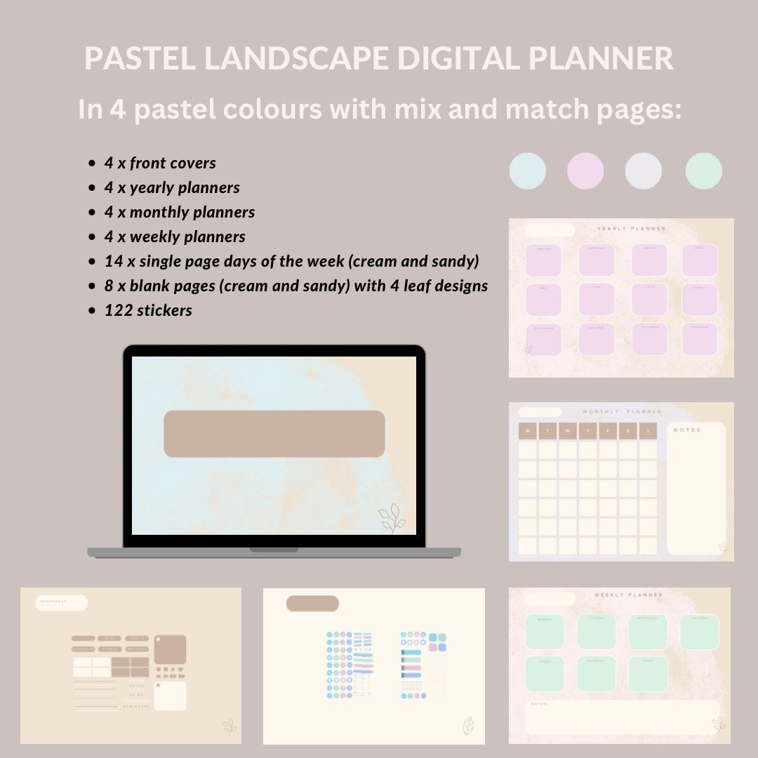 Pastel Digital Planner / Good Notes and Notability Planner / iPad ...