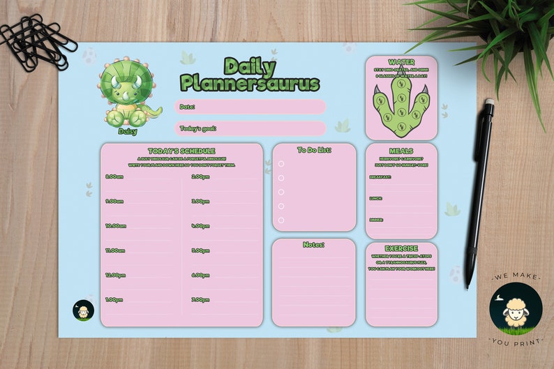 Daisy Dinosaur Digital Planner Set for Children &adults. Daily/weekly ...