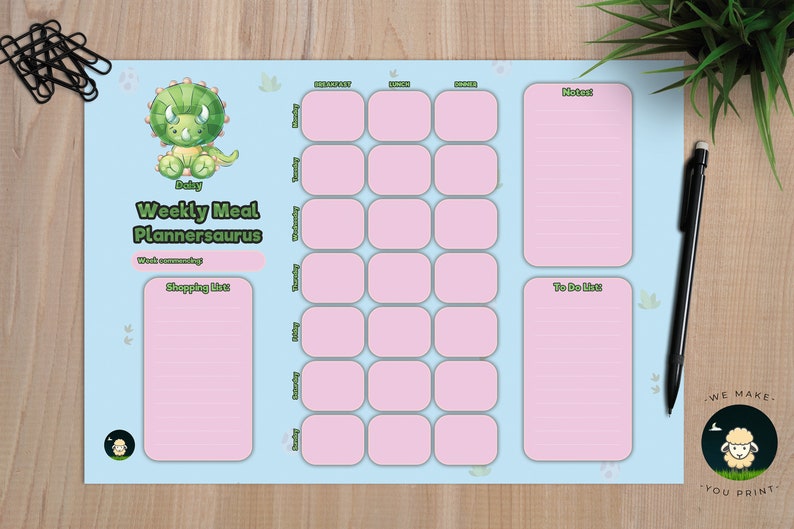 Daisy Dinosaur Digital Planner Set for Children &adults. Daily/weekly ...