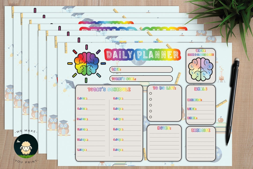 Digital Planner Set for Children & Adults. A4 Daily, Weekly, Monthly ...