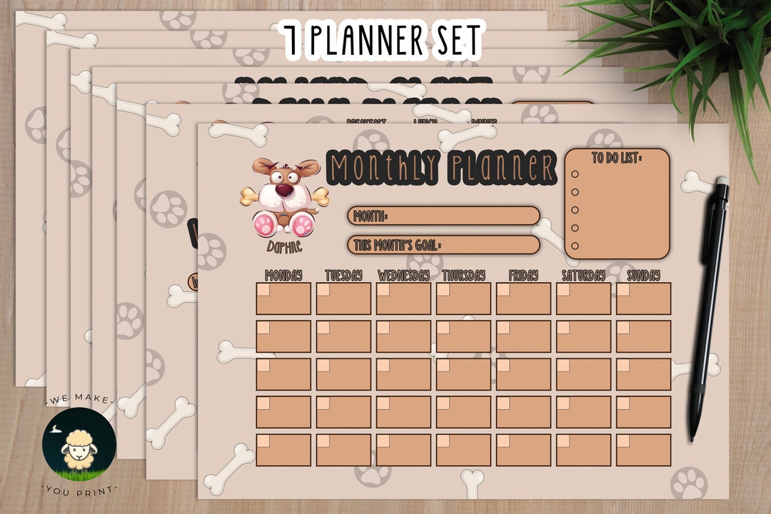 Daphne Dog Digital Planner Set for Children & Adults. Daily/weekly ...