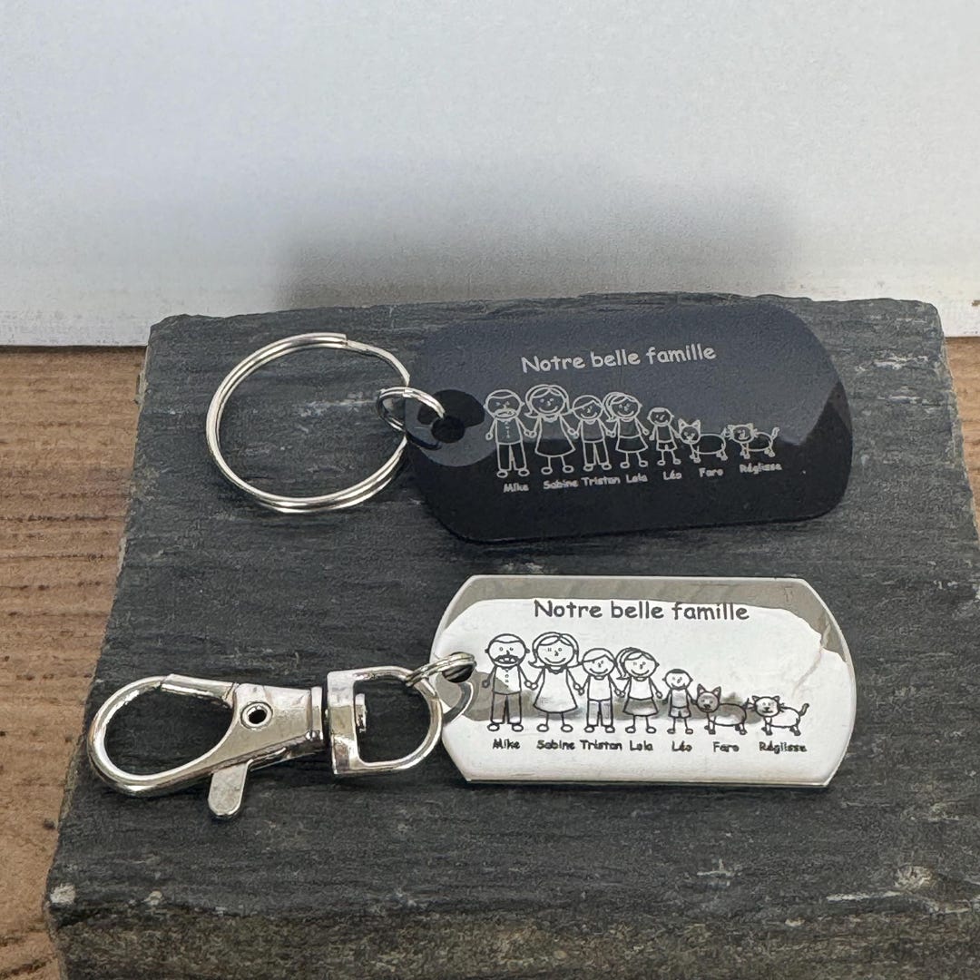 Engraved Family Key Ring, Personalized Gift Idea, Birthday, Father's ...