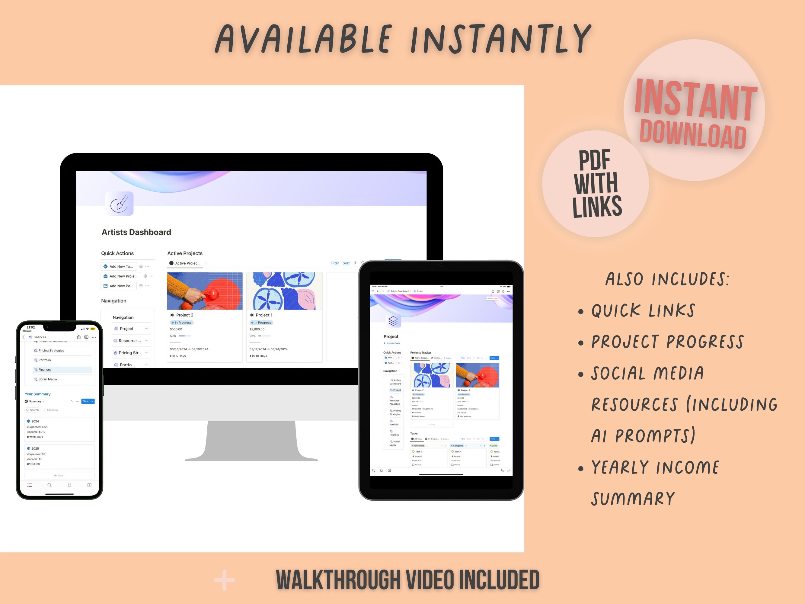 Notion Template for Artists, Art Commission Digital Planner, Digital ...