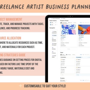 Notion Template for Artists, Art Commission Digital Planner, Digital ...