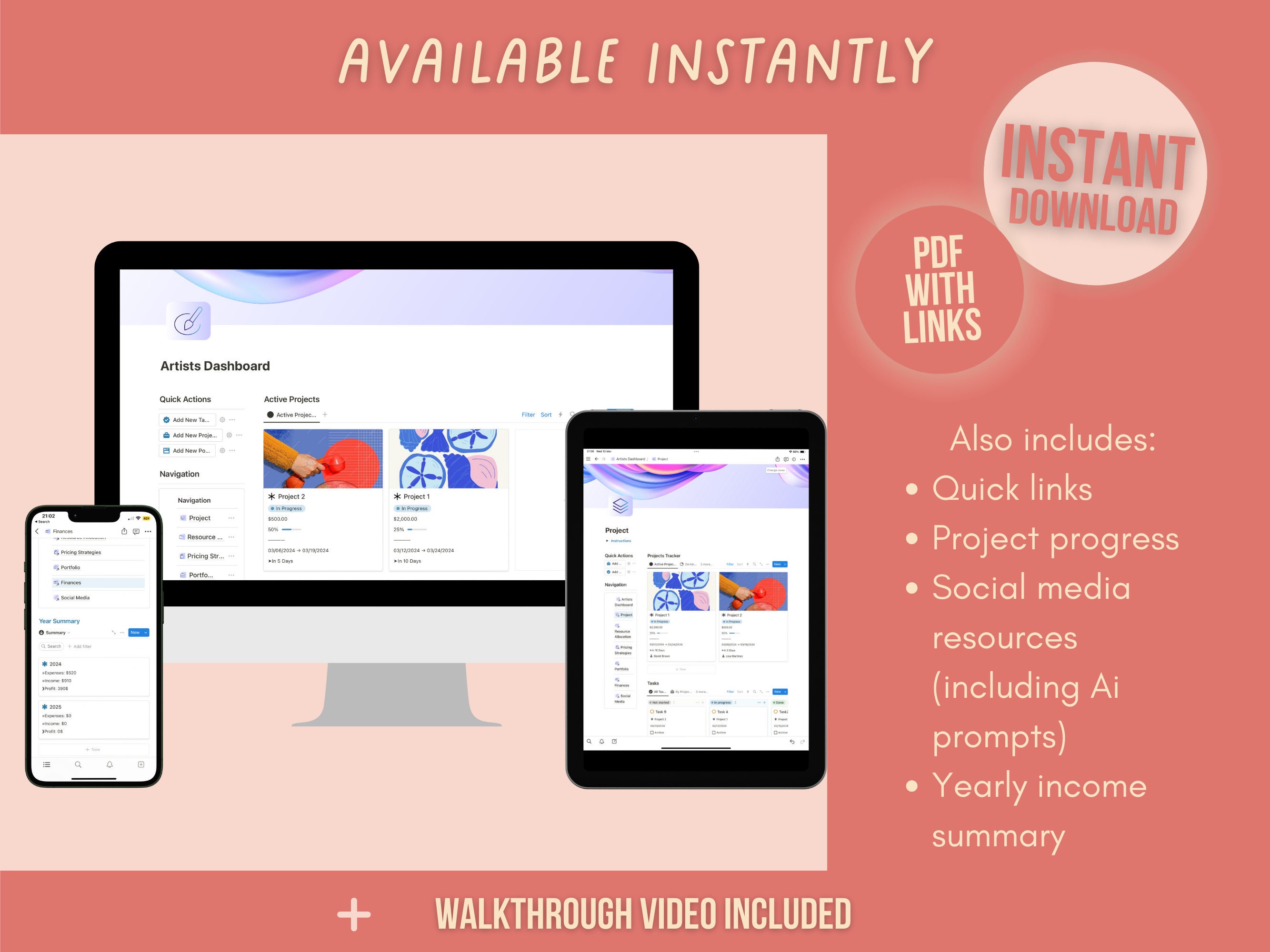 Notion Template for Artists, Art Commission Digital Planner, Digital ...