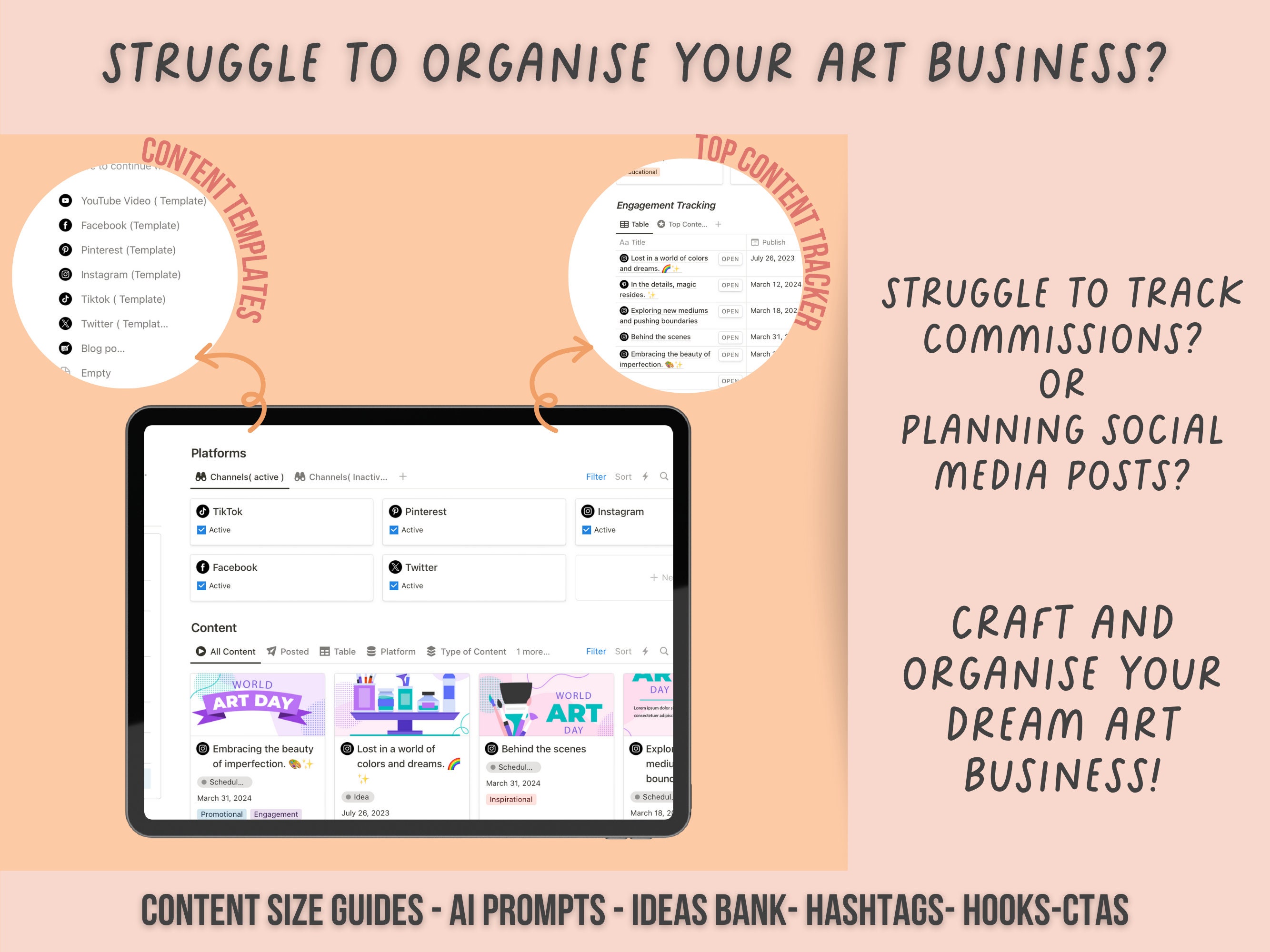 Notion Template for Artists, Art Commission Digital Planner, Digital ...