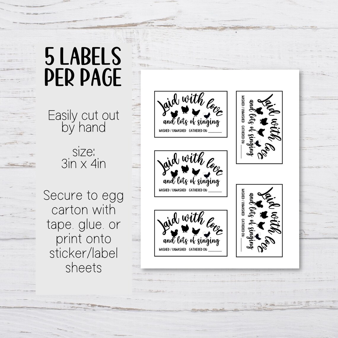 Egg Carton Label Printable, Fresh Egg Carton Label, Printable Label for ...