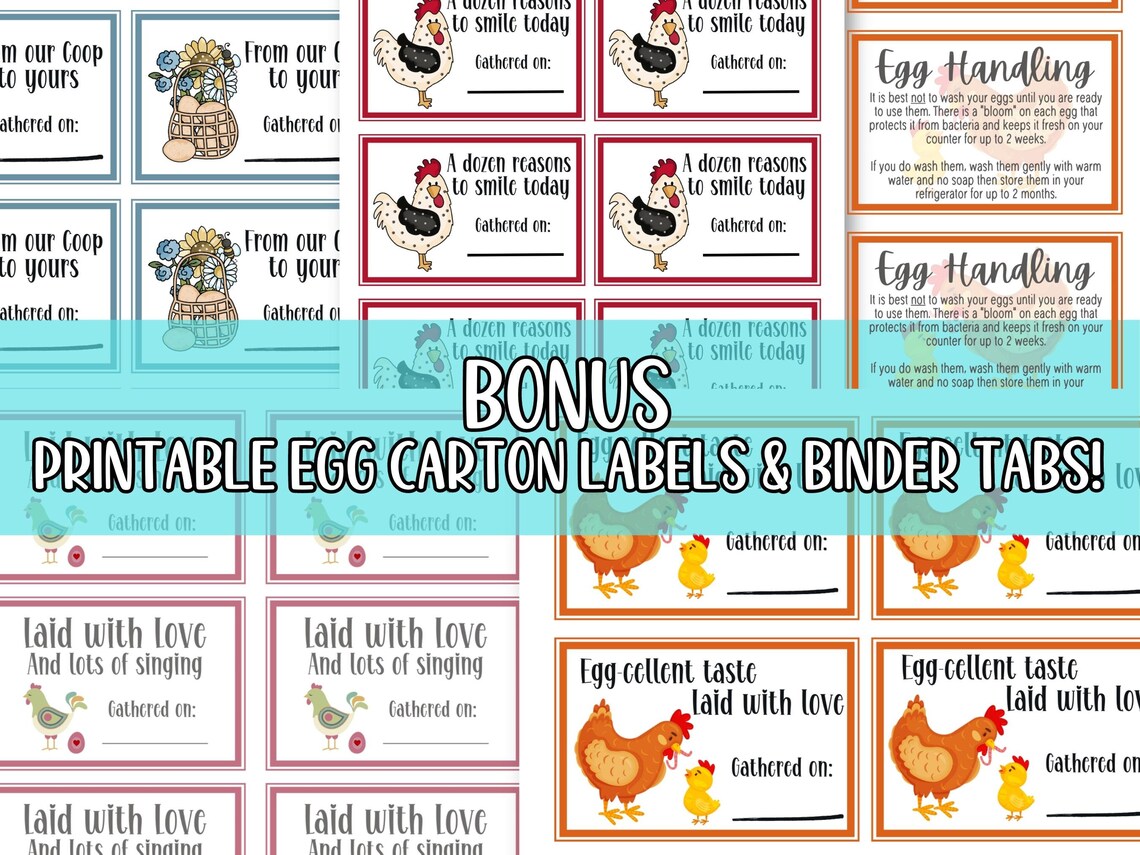 Chicken Planner Binder, Customized Chicken Record Log, Printable ...