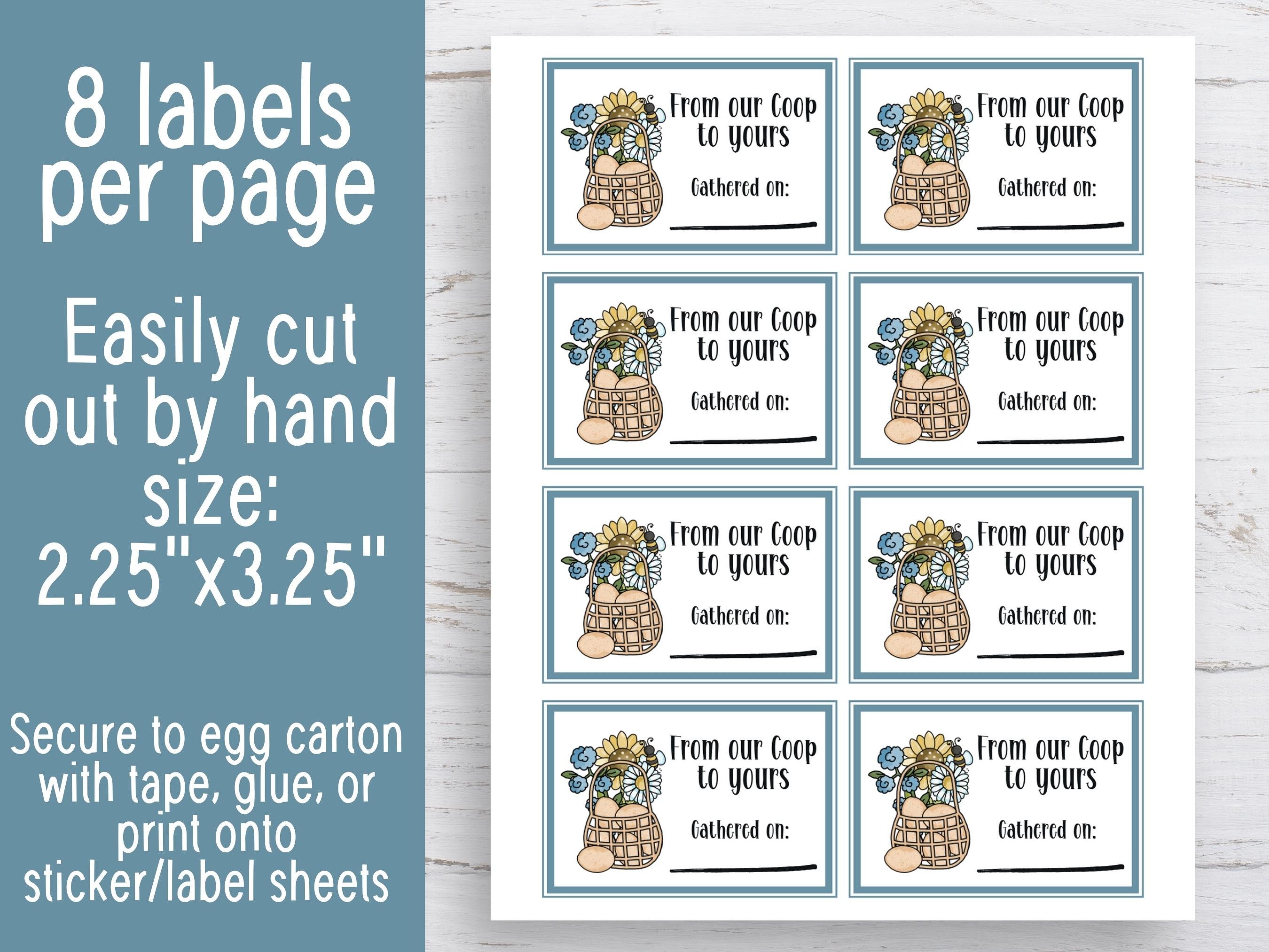 Printable Egg Carton Label Sticker, Egg Carton Label, Printable Label ...
