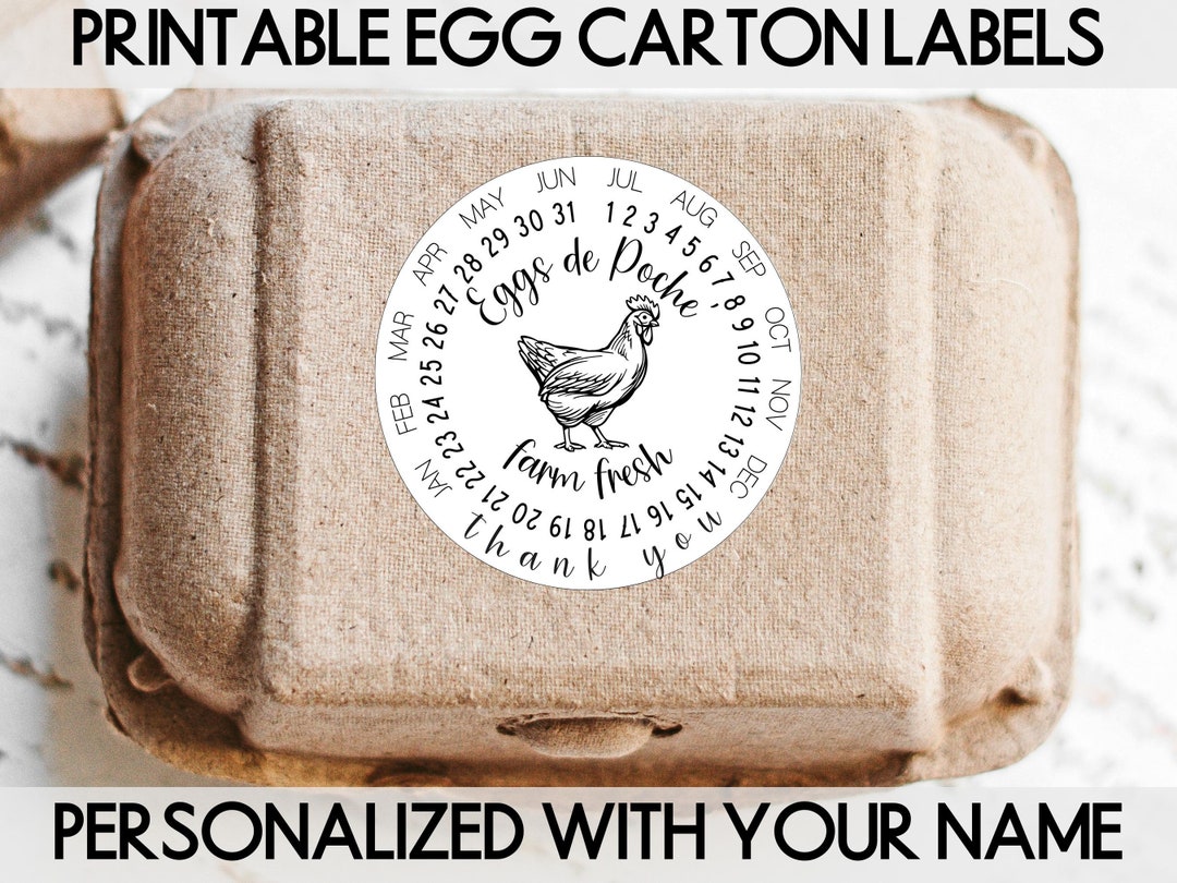 Customized Egg Carton Labels, Printable Egg Label, Egg Carton Label ...