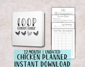 Chicken Planner Binder, Customized Chicken Record Log, Printable ...