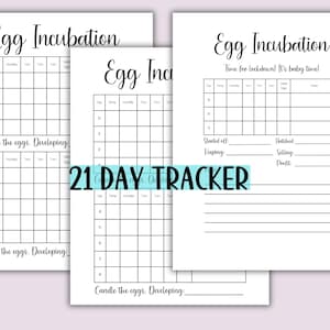 Printable Chicken Egg Incubation Calendar, Incubation Log, Incubation ...