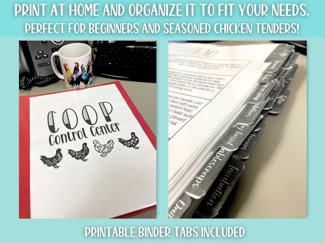 Chicken Planner Binder, Customized Chicken Record Log, Printable ...