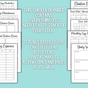 Chicken Planner Binder, Customized Chicken Record Log, Printable ...
