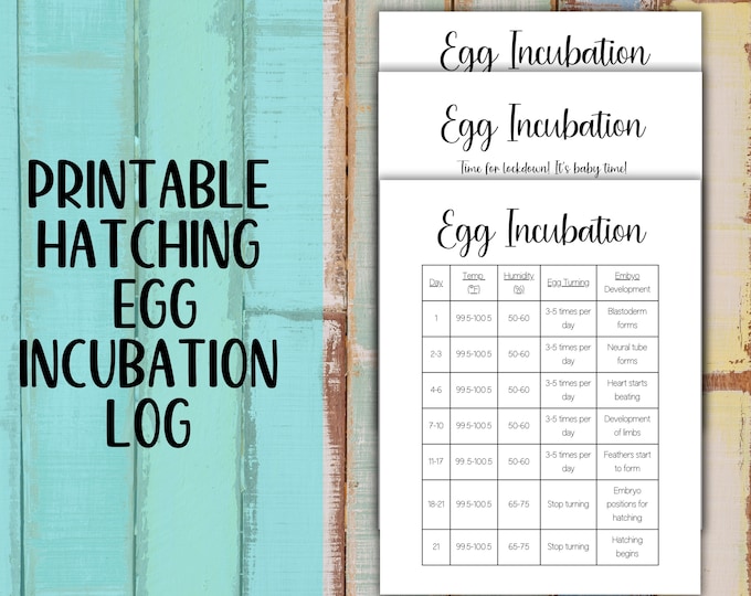 Chicken Incubation Journal, Printable Hatching Tracker, Backyard Flock ...