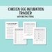 Chicken Egg Incubation Tracker, Hatching Egg Log, Egg Hatching Tracker ...