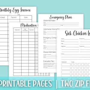 Chicken Planner Binder, Customized Chicken Record Log, Printable ...