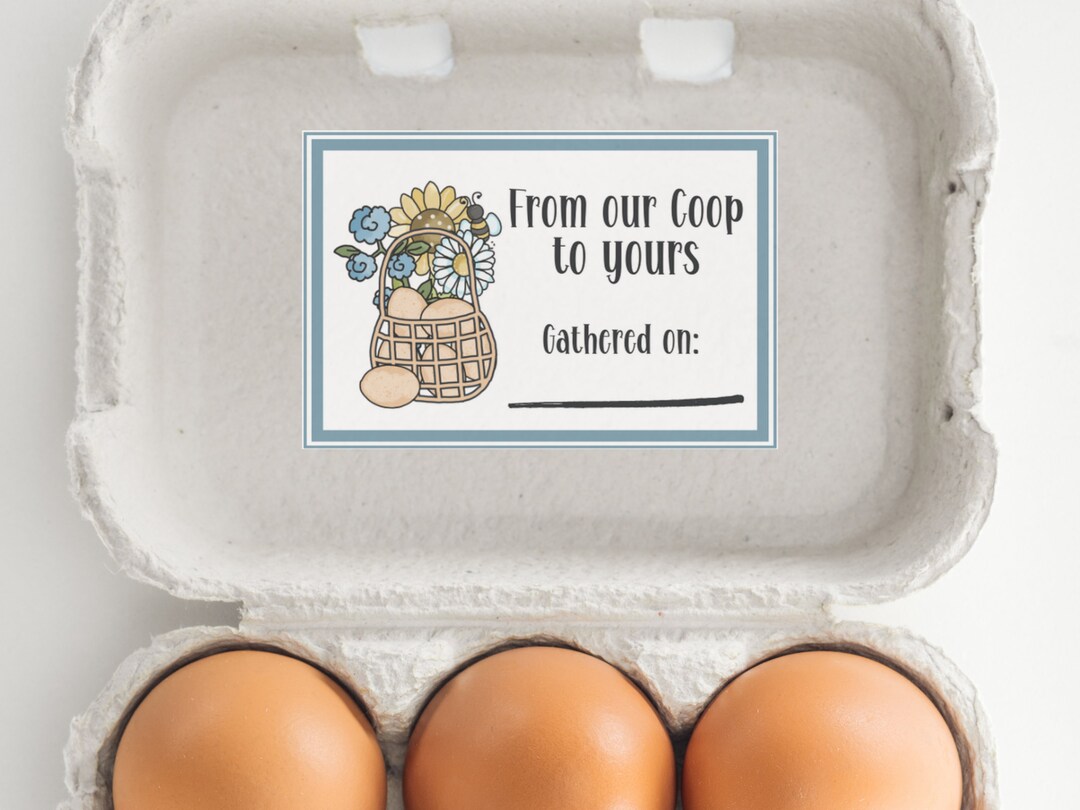 Printable Egg Carton Label Sticker Egg Carton Label - Etsy