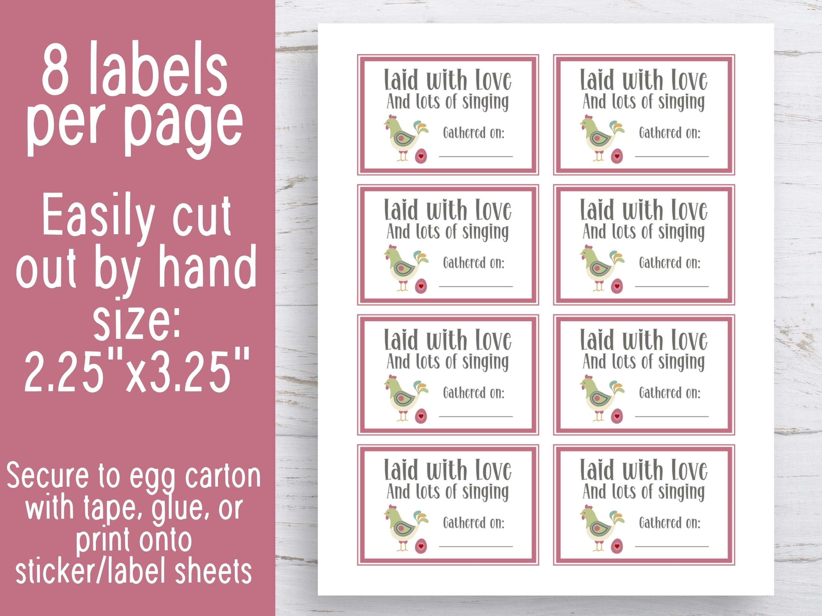 Printable Egg Carton Label Sticker, Egg Carton Label, Printable Label ...