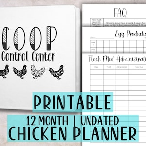 Chicken Planner Binder, Customized Chicken Record Log, Printable ...