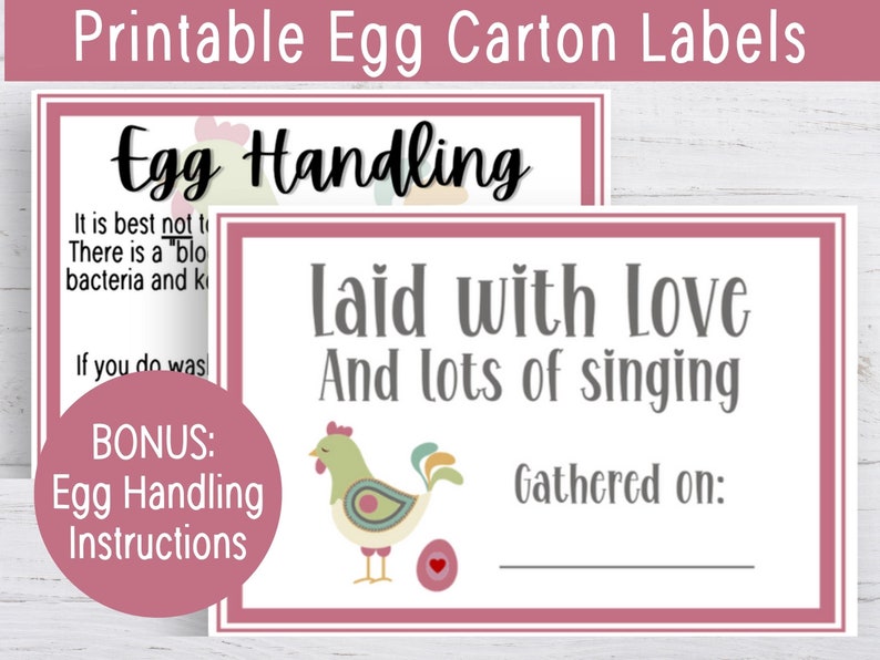 Printable Egg Carton Label Sticker Egg Carton Label - Etsy