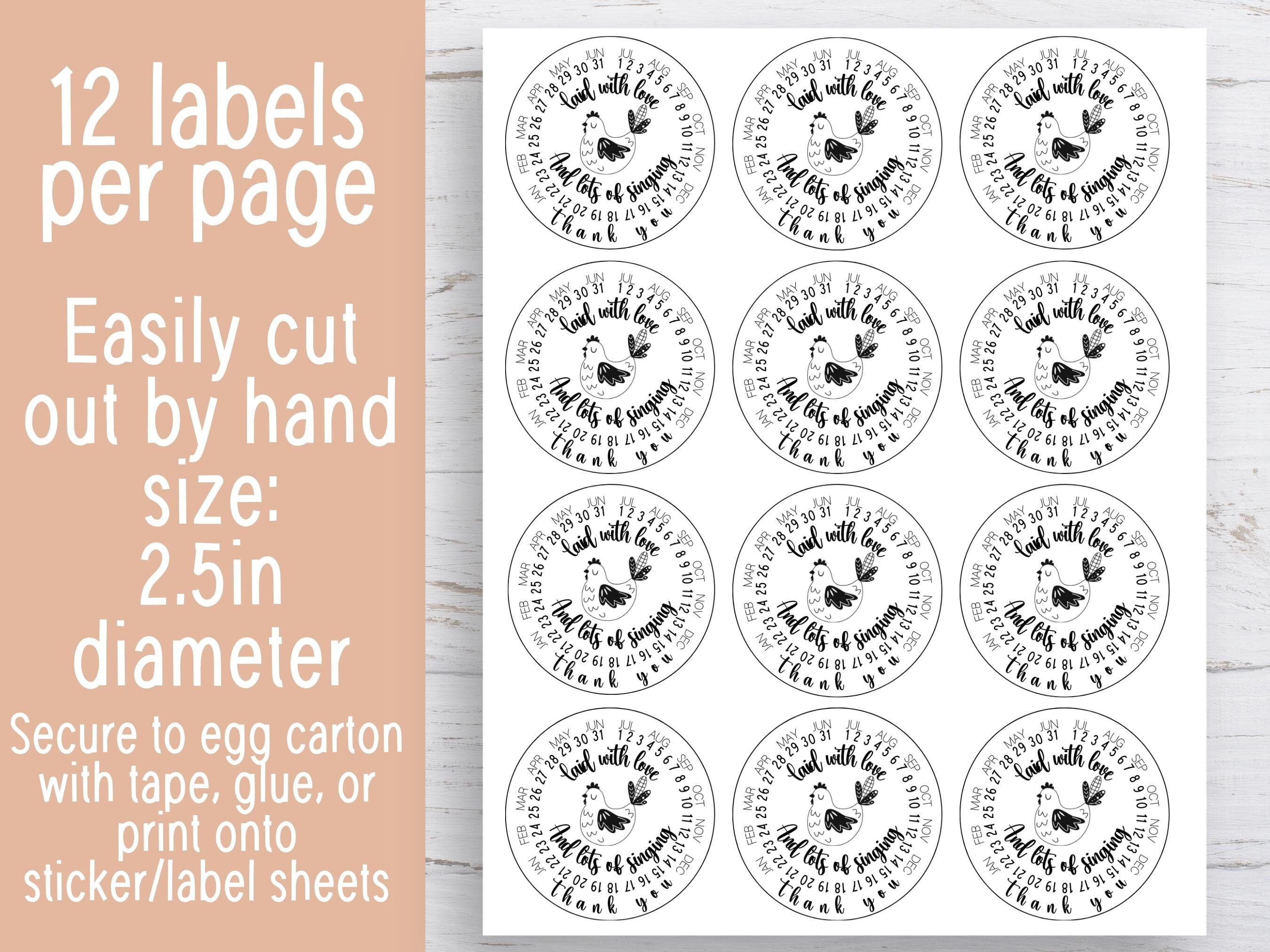 Printable Egg Carton Label Sticker, Egg Carton Label, Printable Label ...