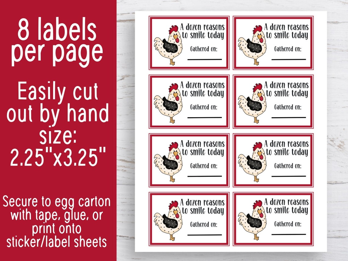 Printable Egg Carton Label Sticker, Egg Carton Label, Printable Label ...