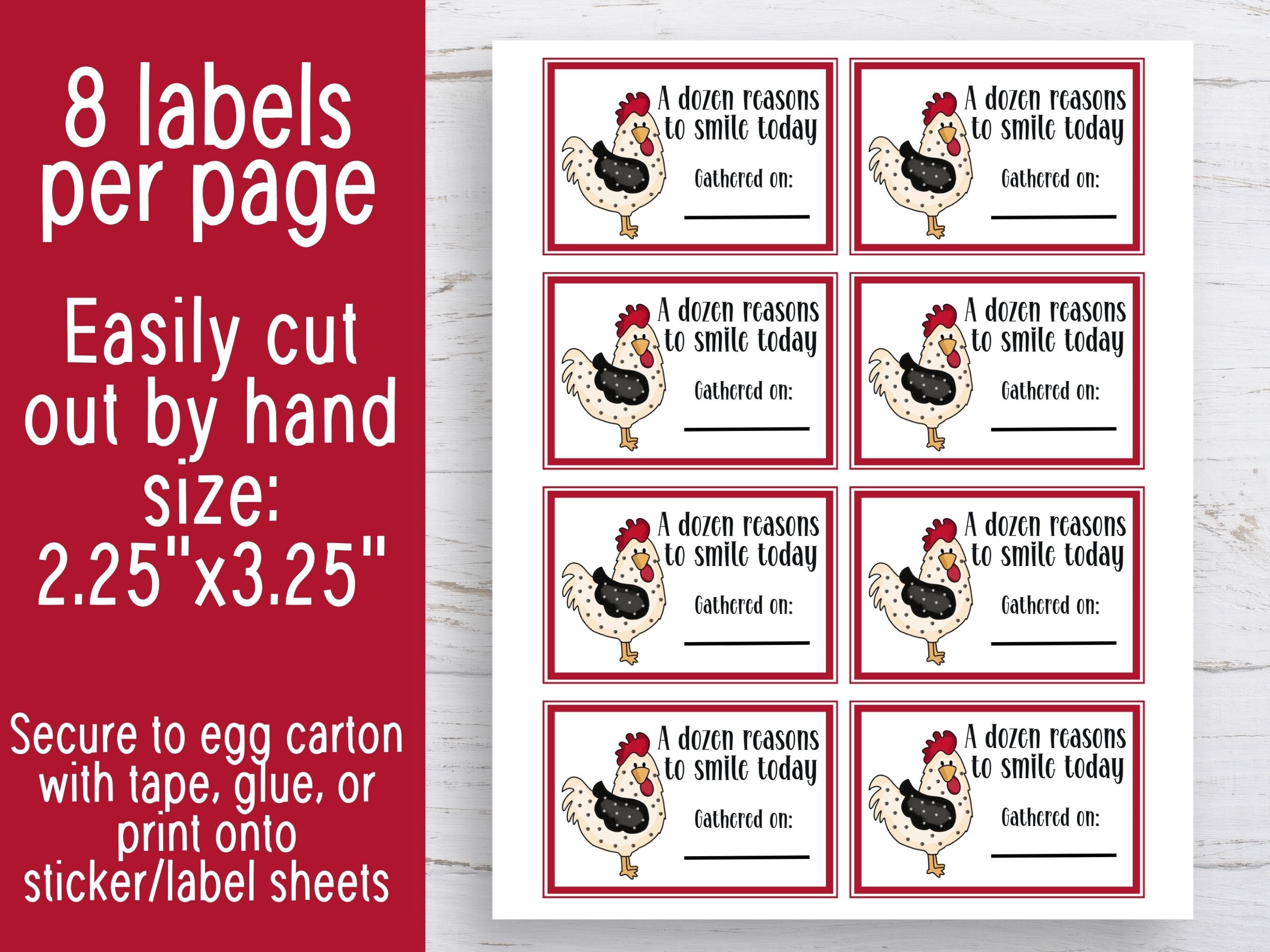 Printable Egg Carton Label Sticker, Egg Carton Label, Printable Label ...