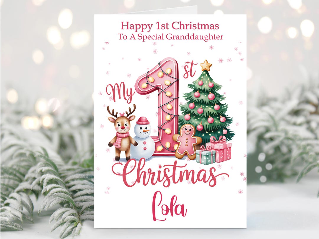 Personalised Childrens 1st Christmas Card First Christmas - Etsy