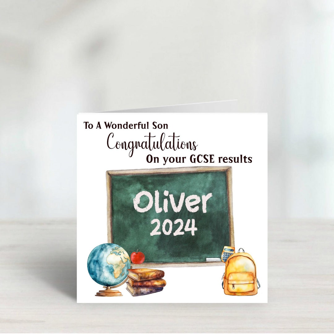 Personalised GCSE Results Card A-level Exam Results Card Son Daughter ...