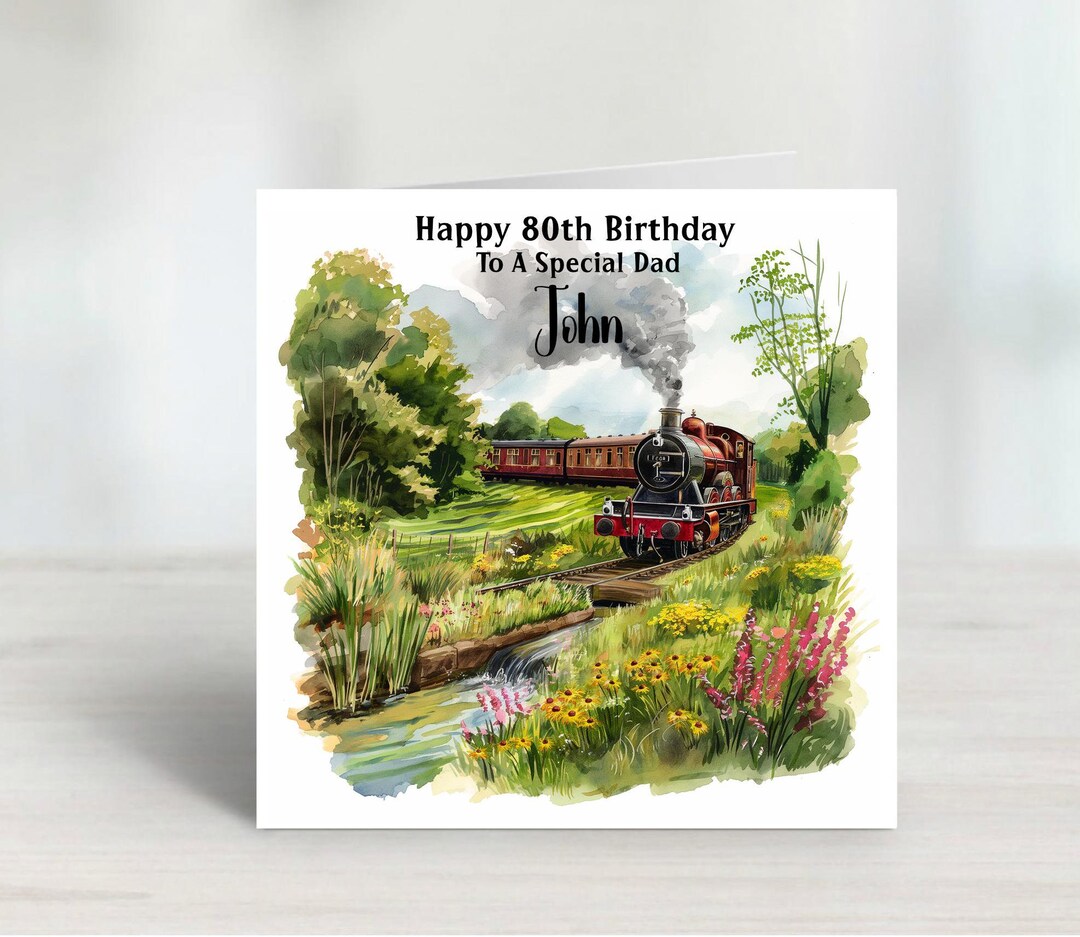 Personalised Mens Birthday Card Steam Train Men's Boys Son Grandson ...