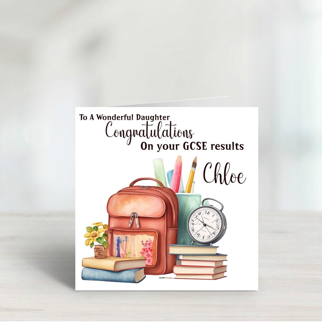 Personalised GCSE Results Card A-level Exam Results Card Son Daughter ...