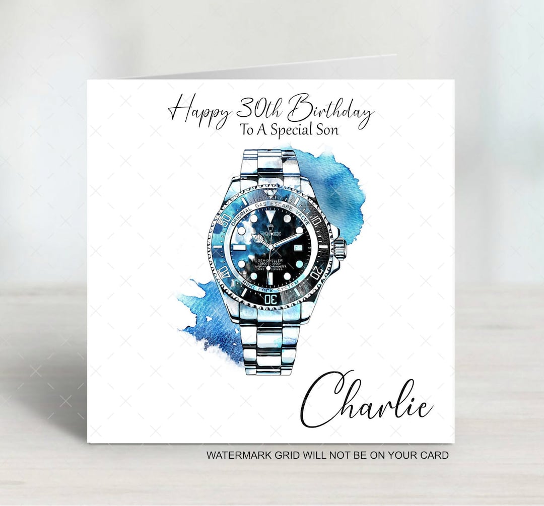 Personalized Watch Birthday Card for Him - Etsy