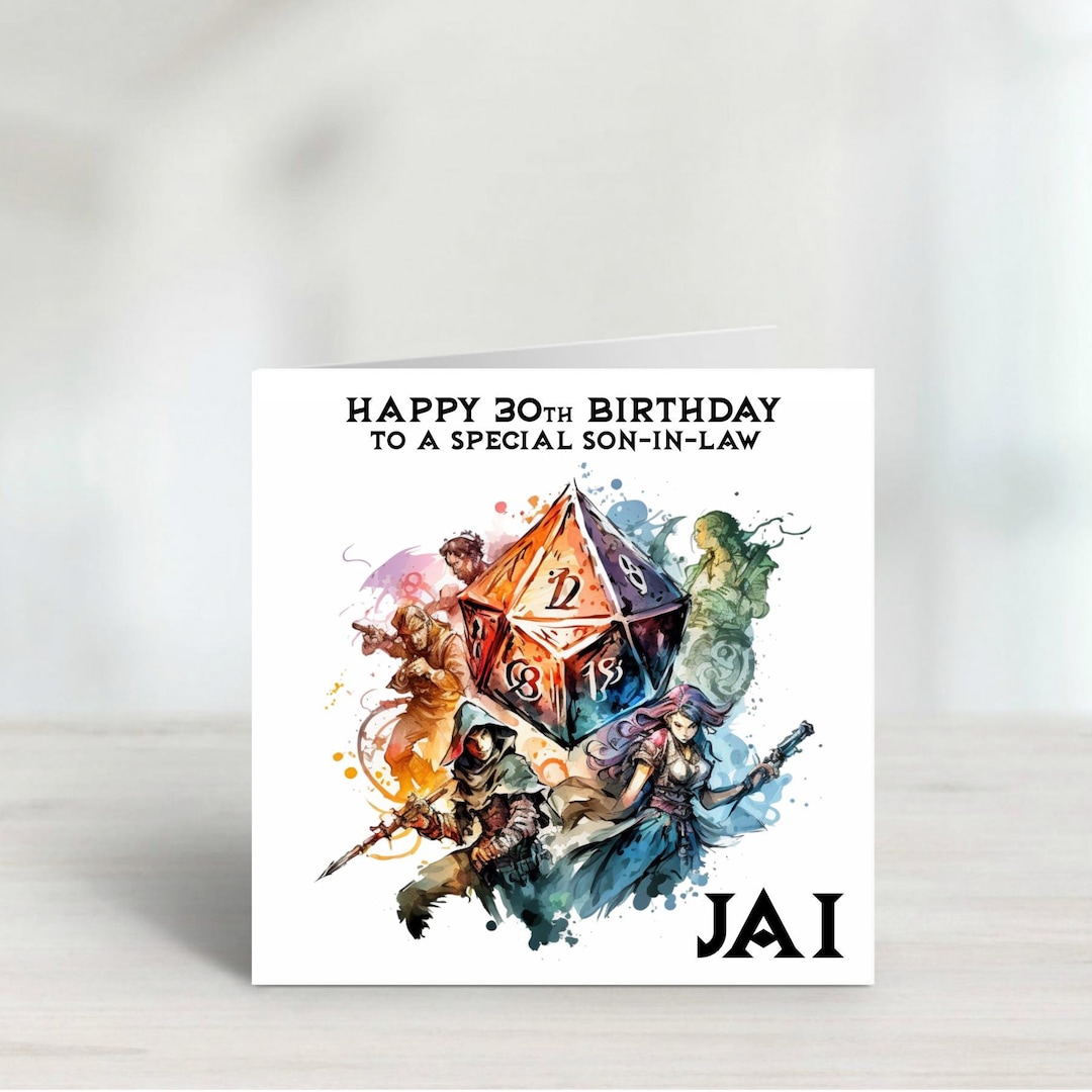Personalised D&D Birthday Card Male Dungeons and Dragons Husband Son ...