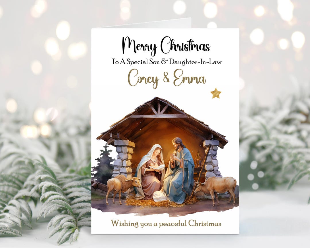 Personalized Nativity Christmas Card, Religious Theme - Etsy UK