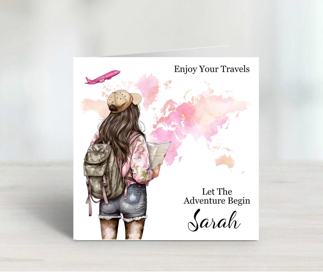 Personalized Travel Card, Adventure Awaits, Bon Voyage - Etsy UK