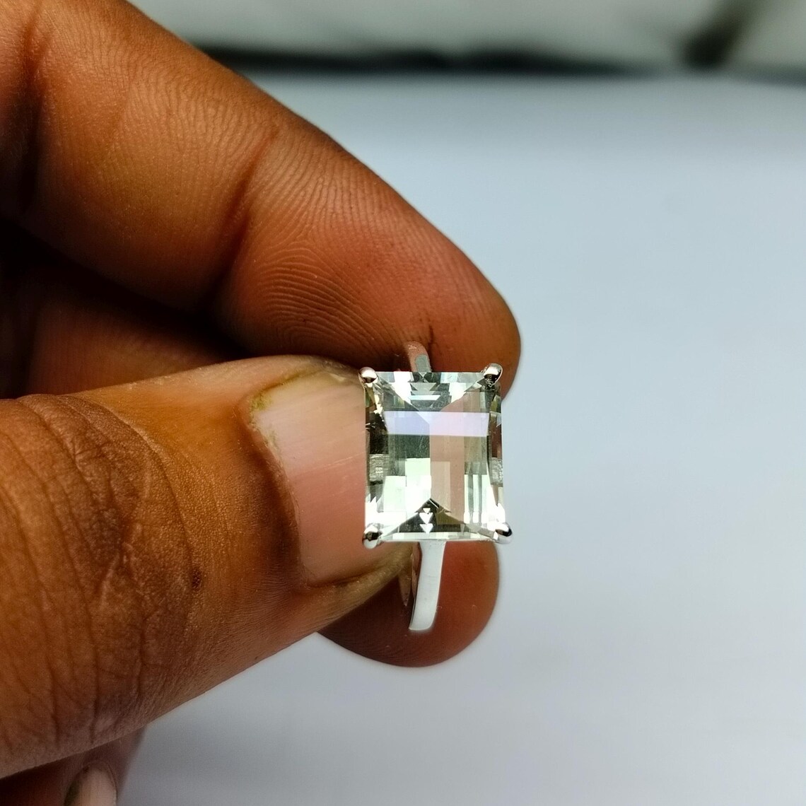 Pixel Cut Crystal Ring: 925 Sterling Silver Engagement Ring - Etsy
