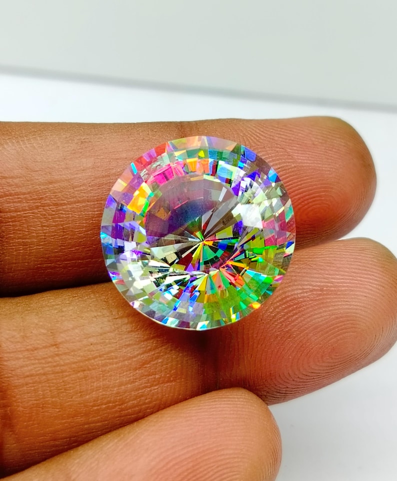 Mystic Topaz Gemstone: Rainbow Fantasy Cut, 21x21mm - Etsy